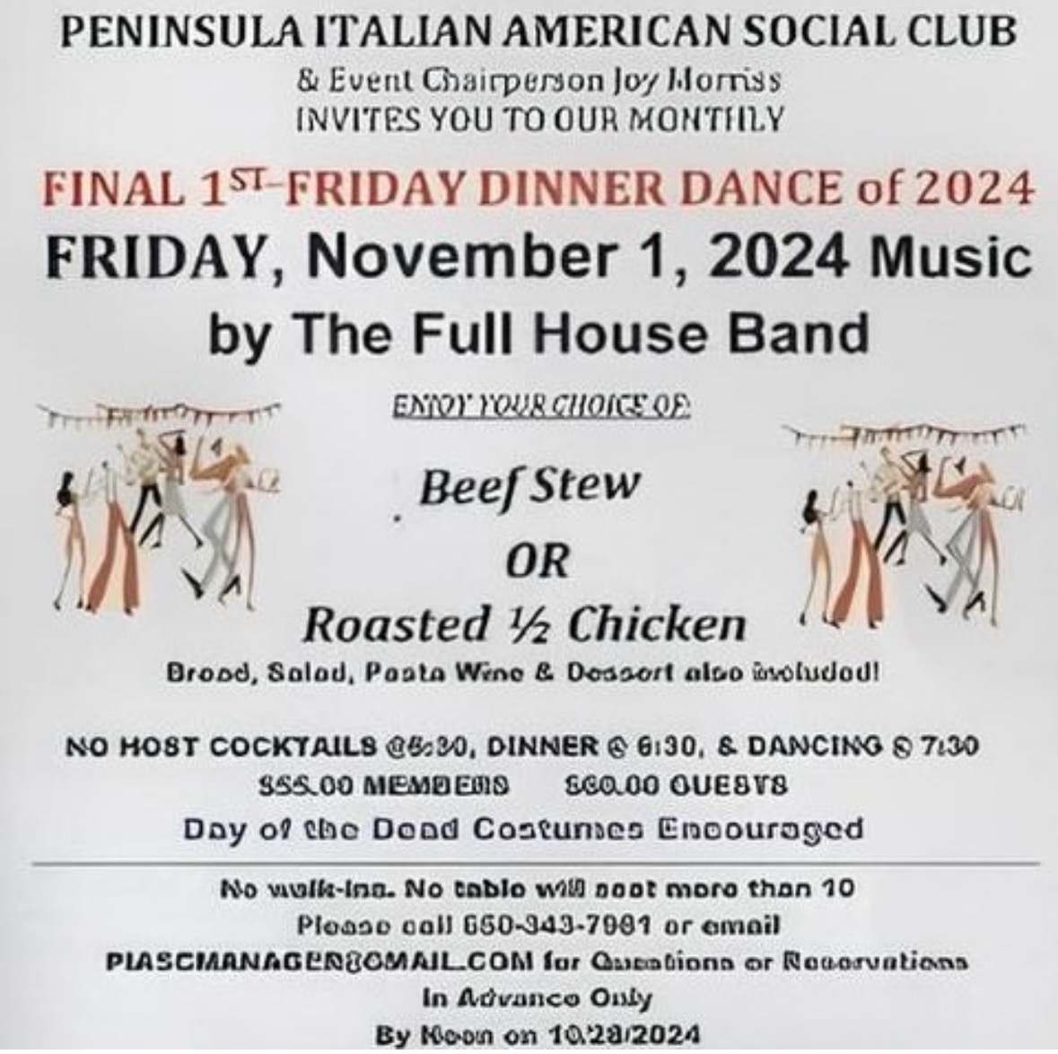 First Friday Dinner Dance (at the Peninsula Italian American Social ...